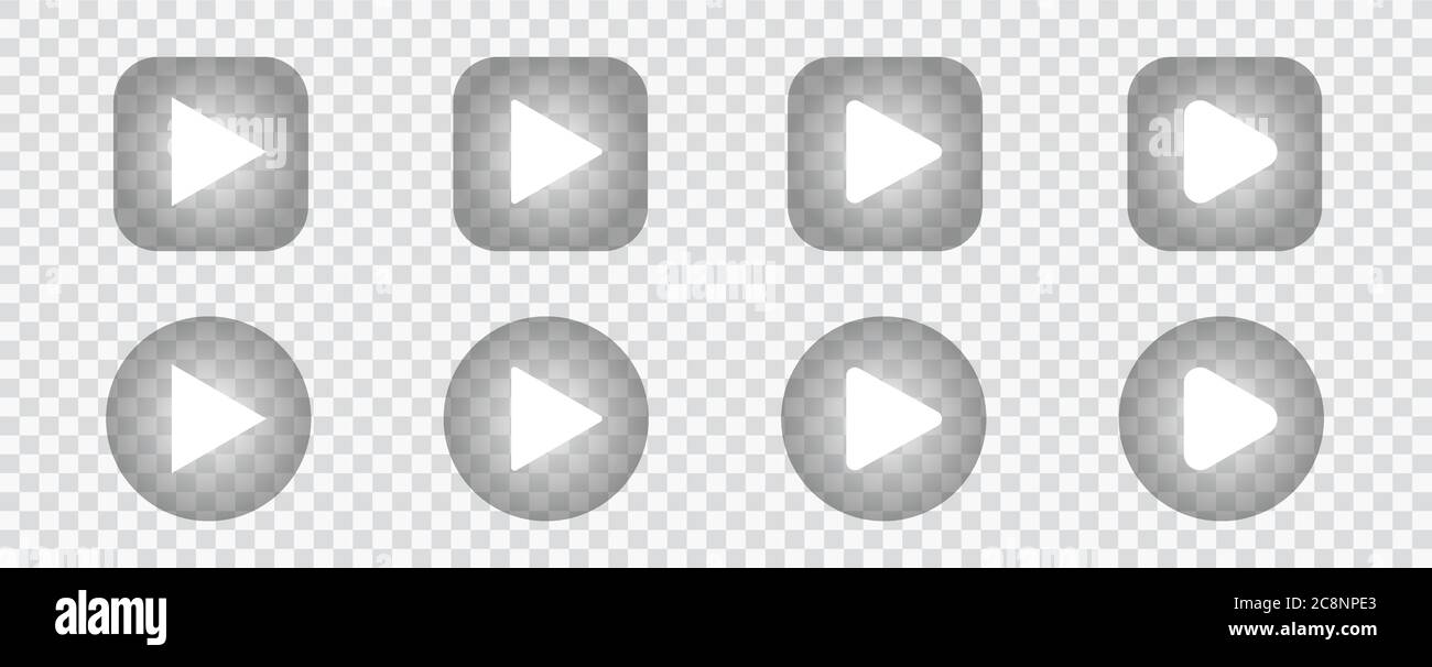 Play video sign. Play sign vector isolated on transparent background ...