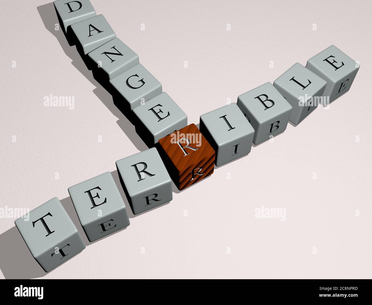 terrible danger combined by dice letters and color crossing for the ...
