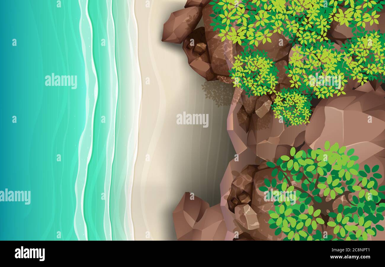 Beautiful view bay rock Stock Vector Images - Alamy