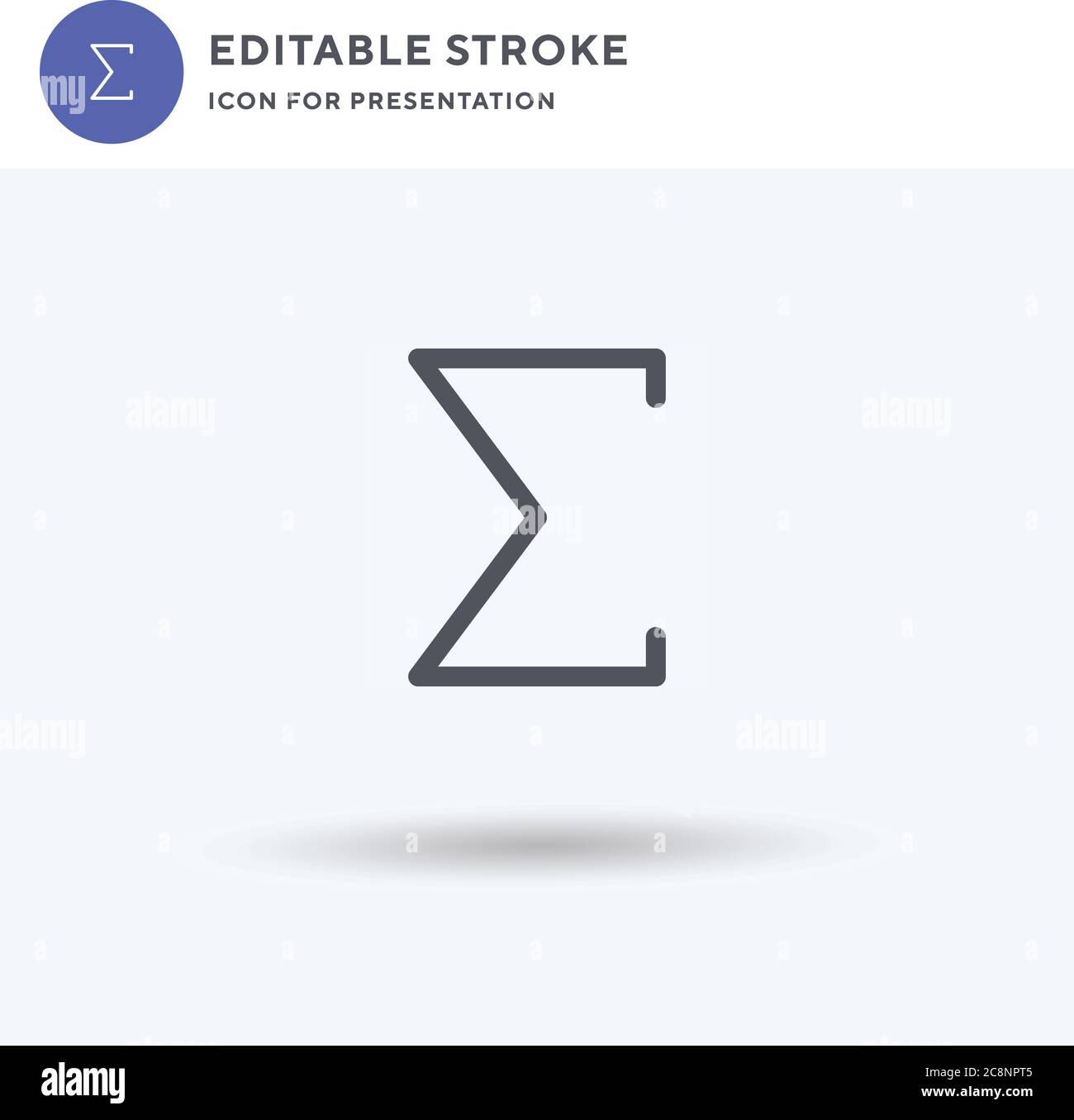 Sigma icon vector, filled flat sign, solid pictogram isolated on white ...