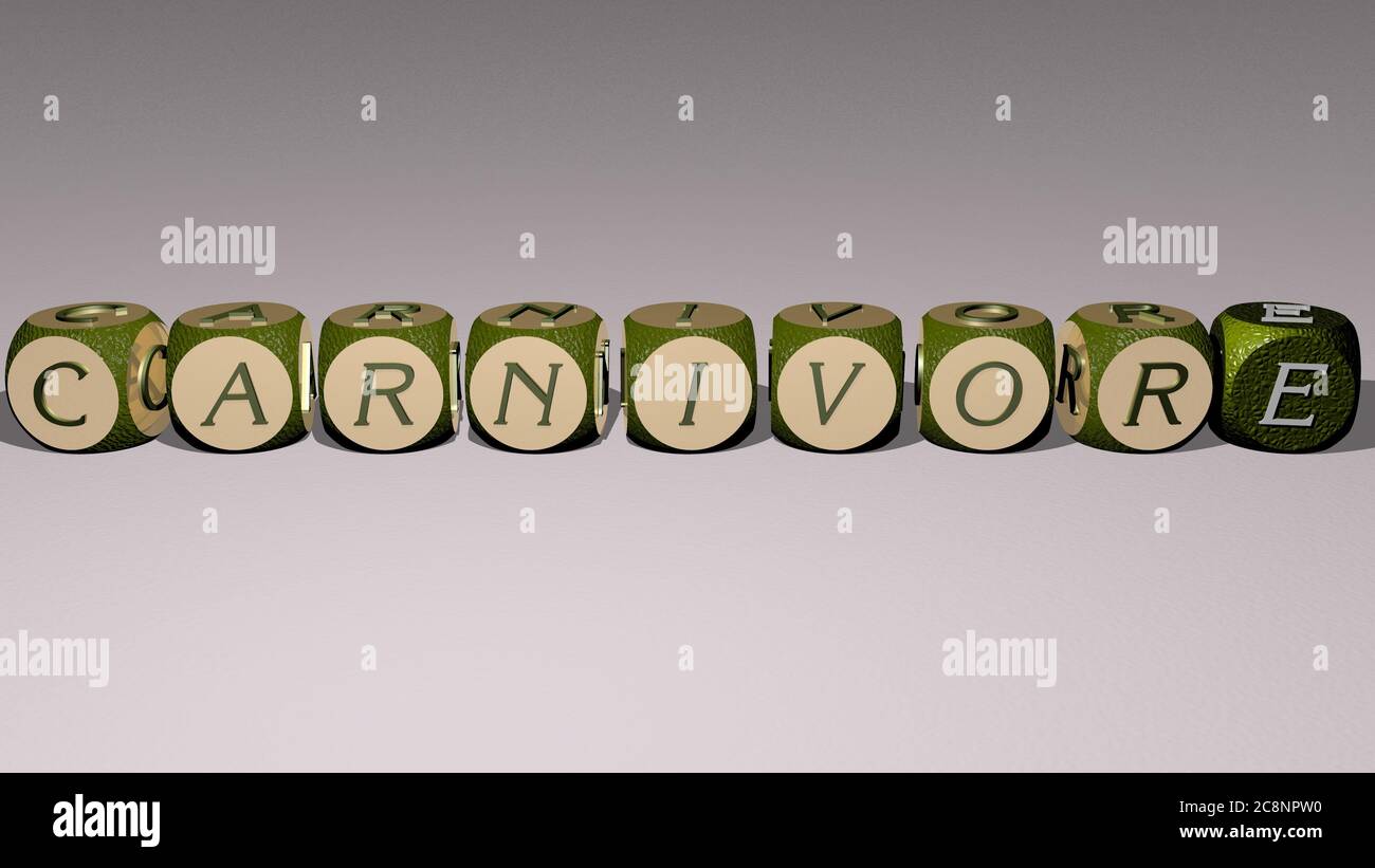 CARNIVORE combined by dice letters and color crossing for the related ...