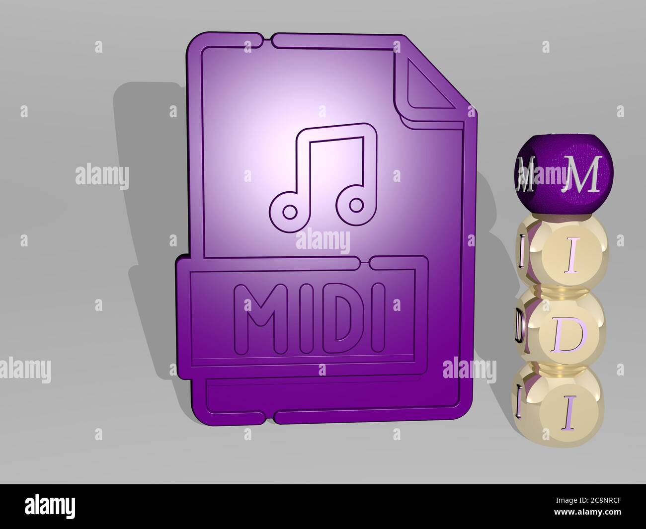 3D graphical image of midi vertically along with text built around the ...