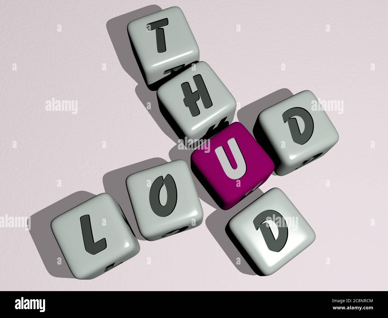 LOUD THUD combined by dice letters and color crossing for the related ...