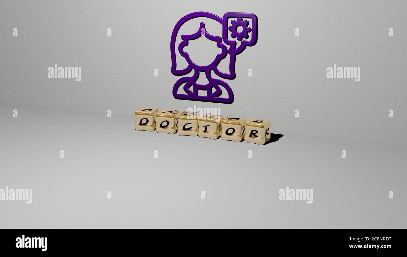 3D graphical image of doctor vertically along with text built by ...