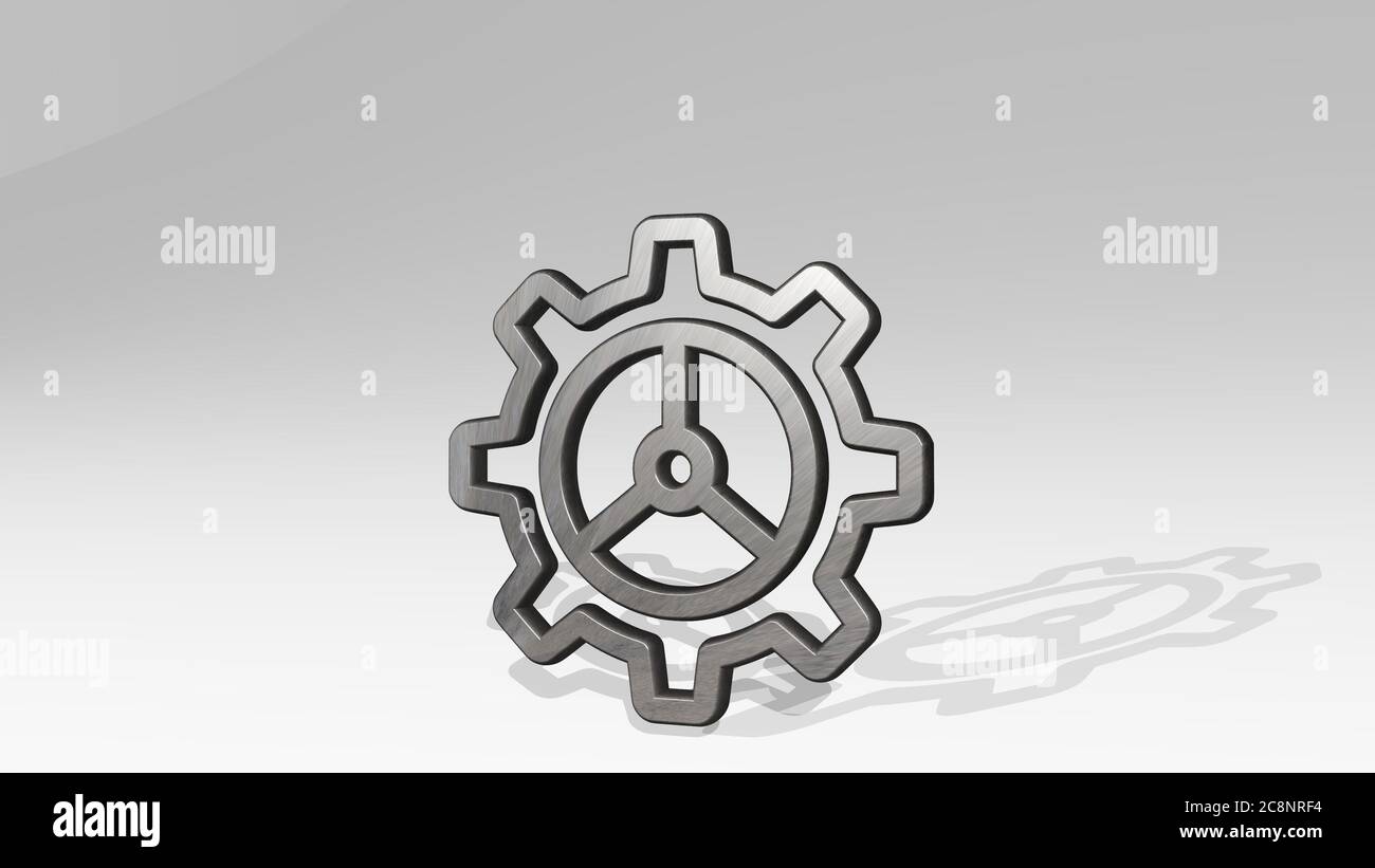 cog casting shadow from a perspective. A thick sculpture made of ...