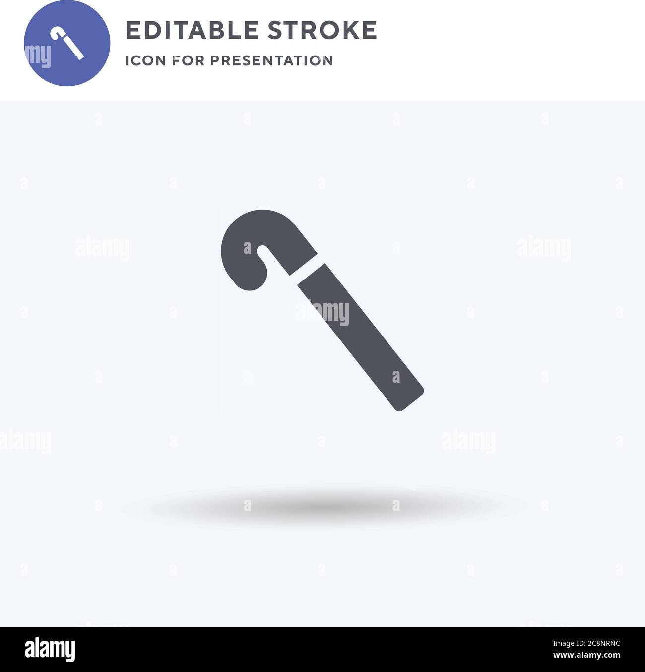 Cane icon vector, filled flat sign, solid pictogram isolated on white ...