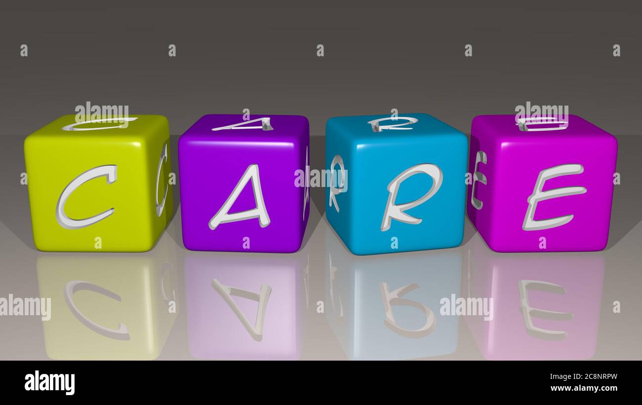 CARE combined by dice letters and color crossing for the related ...