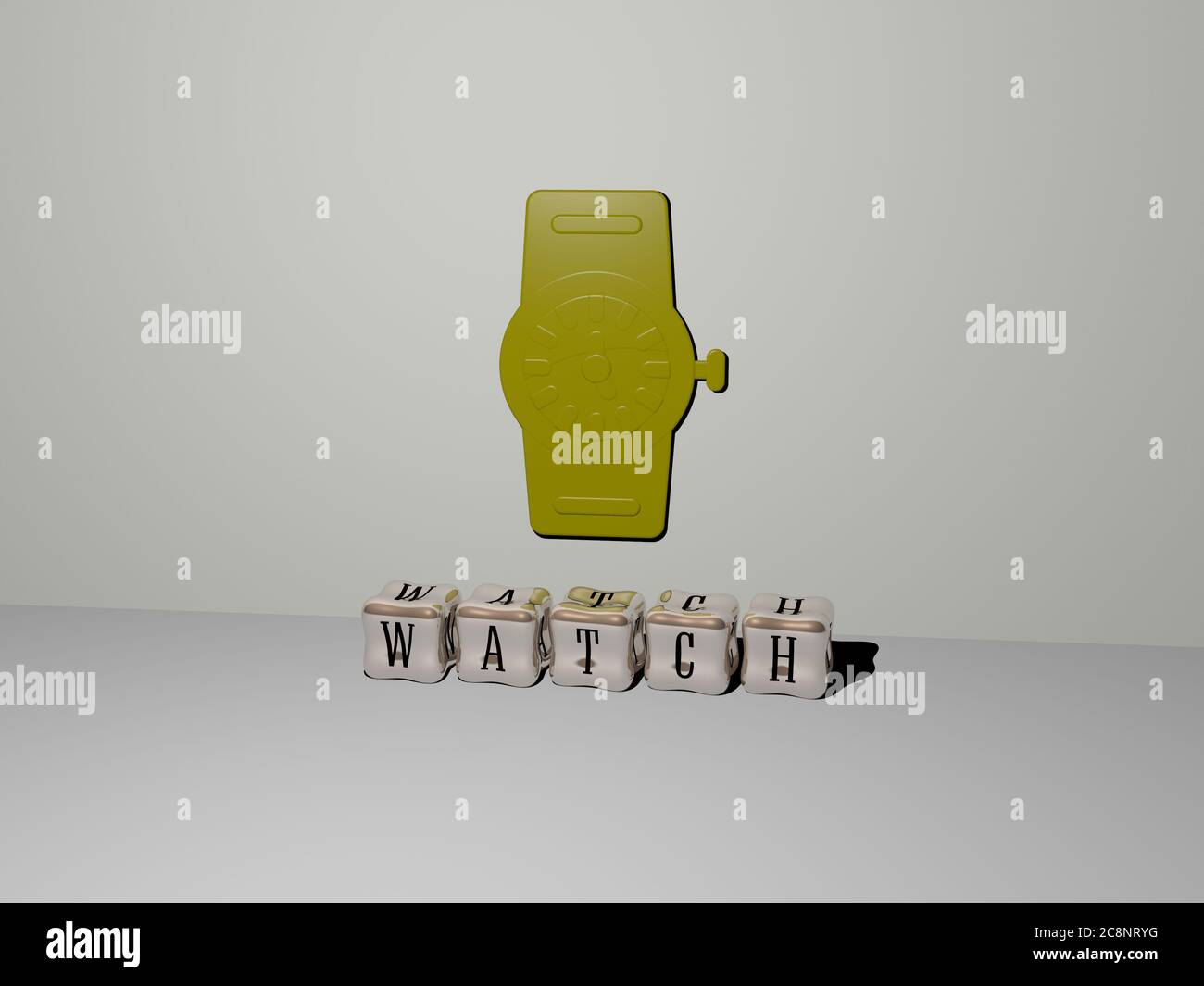 3D graphical image of WATCH vertically along with text built by ...