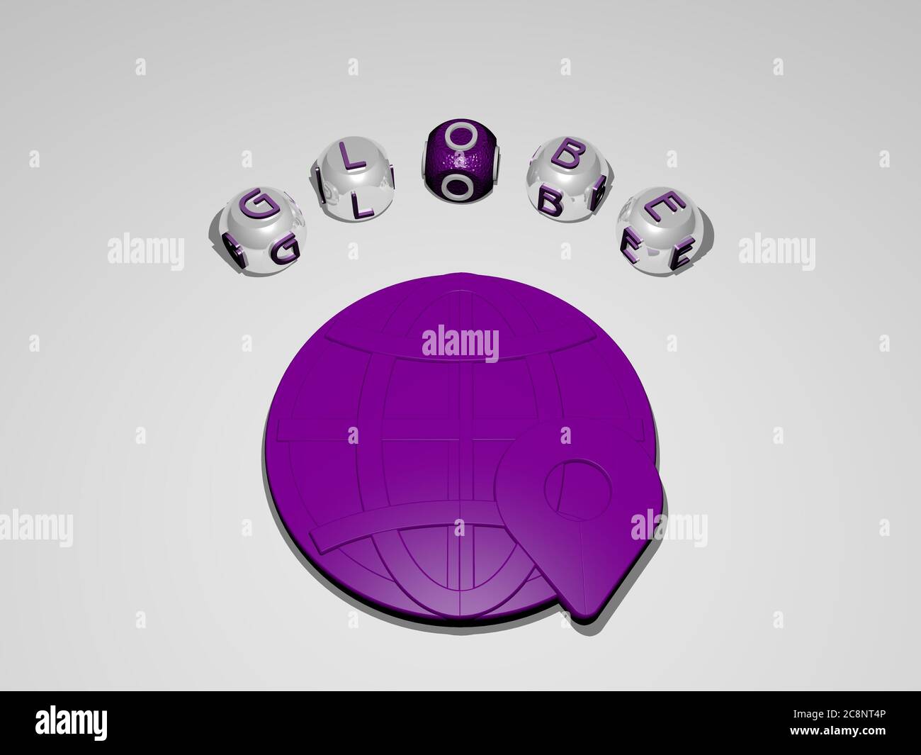 3D illustration of globe graphics and text around the icon made by ...