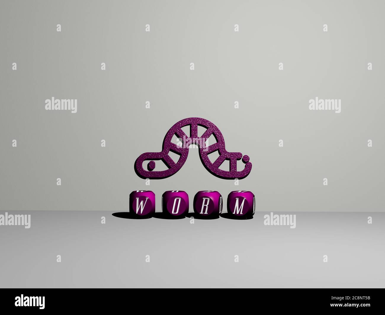 3D representation of WORM with icon on the wall and text arranged by ...