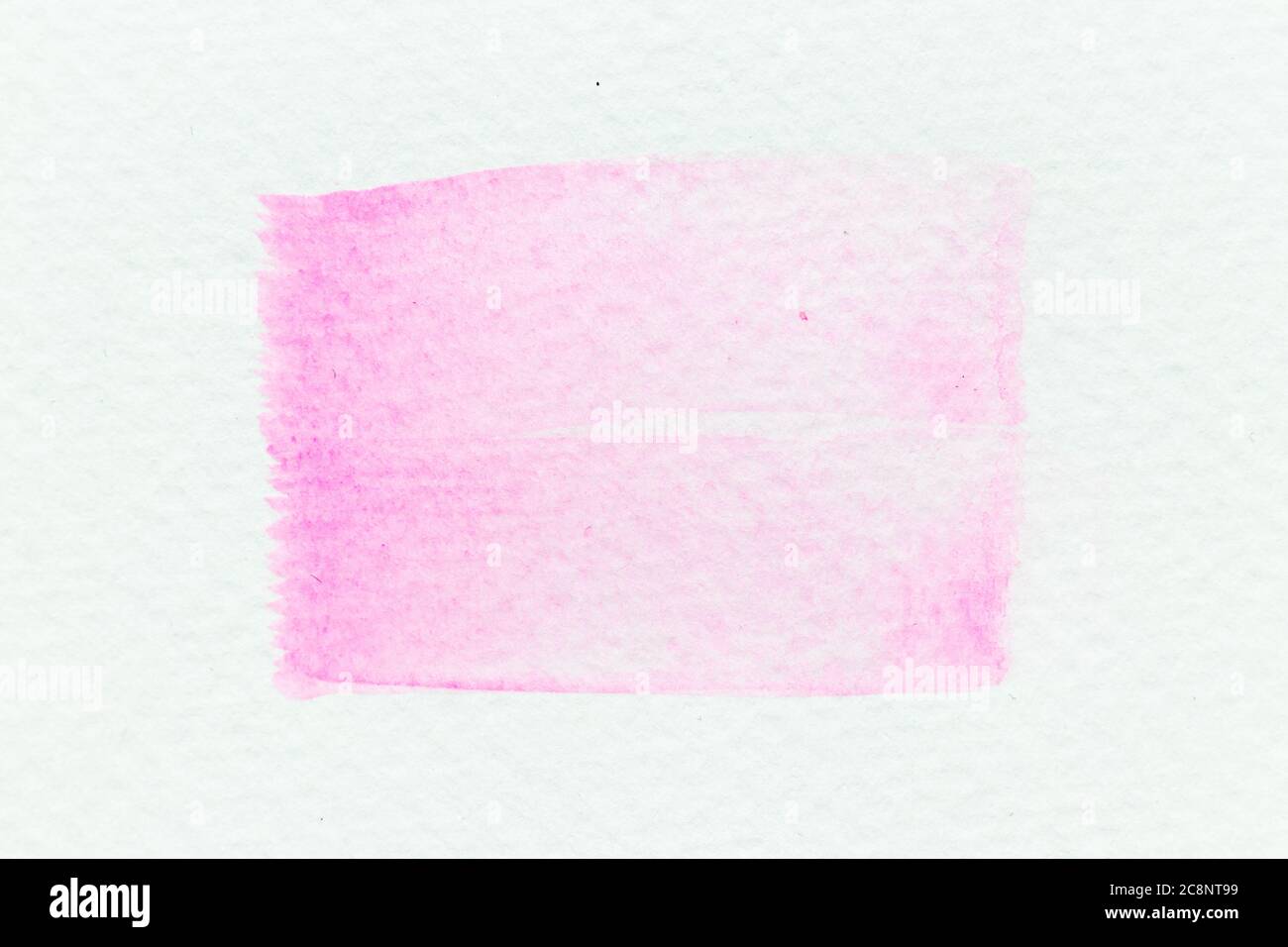 Pink color watercolor handdrawing as line brush on white paper ...