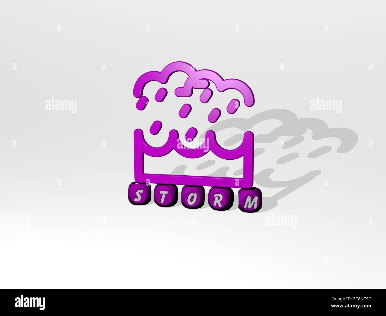 3D representation of STORM with icon on the wall and text arranged by ...