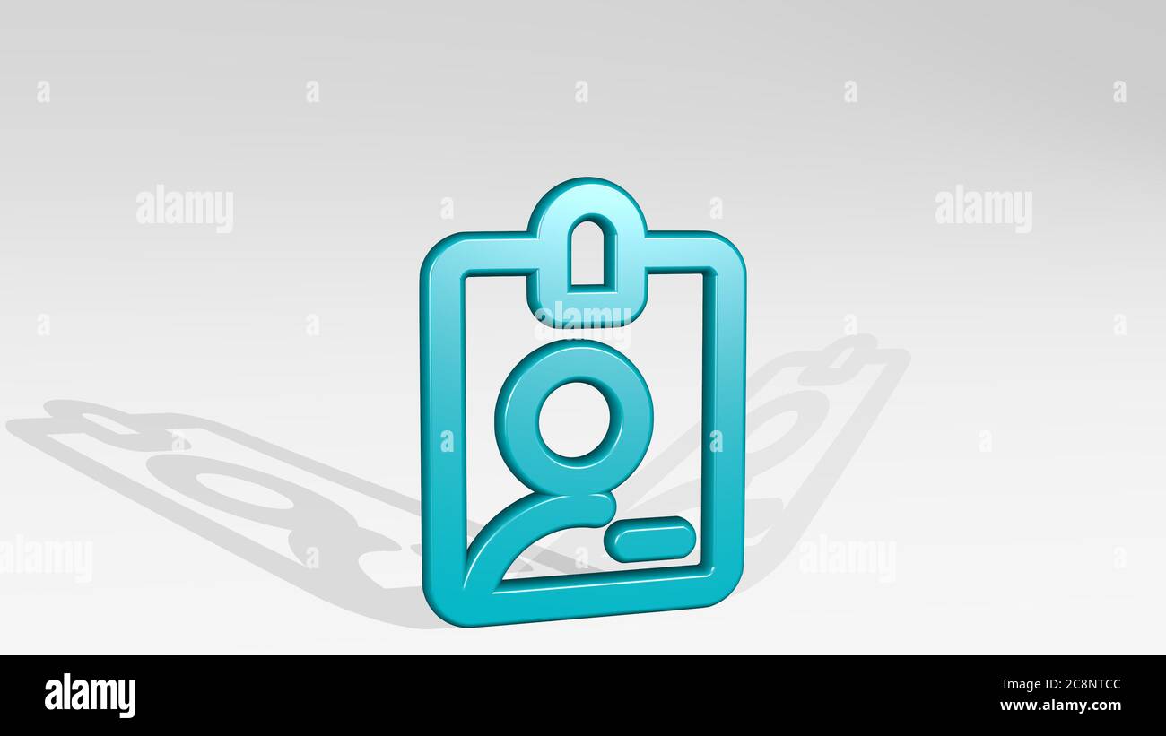 single neutral id card from a perspective with the shadow. A thick ...