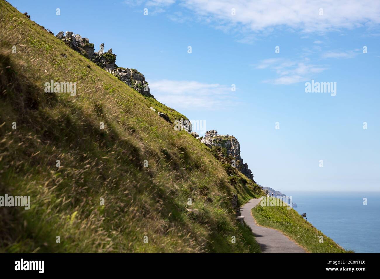Valley of Rocks cliff coastal path near Lynton Devon UK Stock Photo - Alamy
