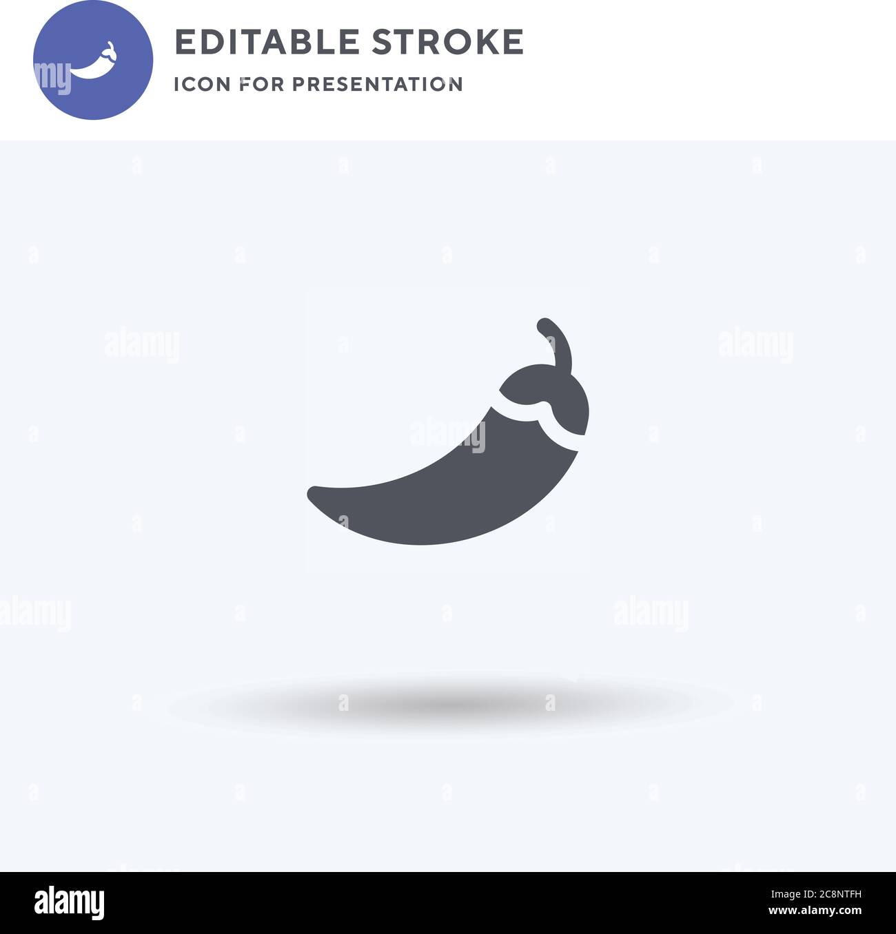 Red Chili Pepper icon vector, filled flat sign, solid pictogram ...