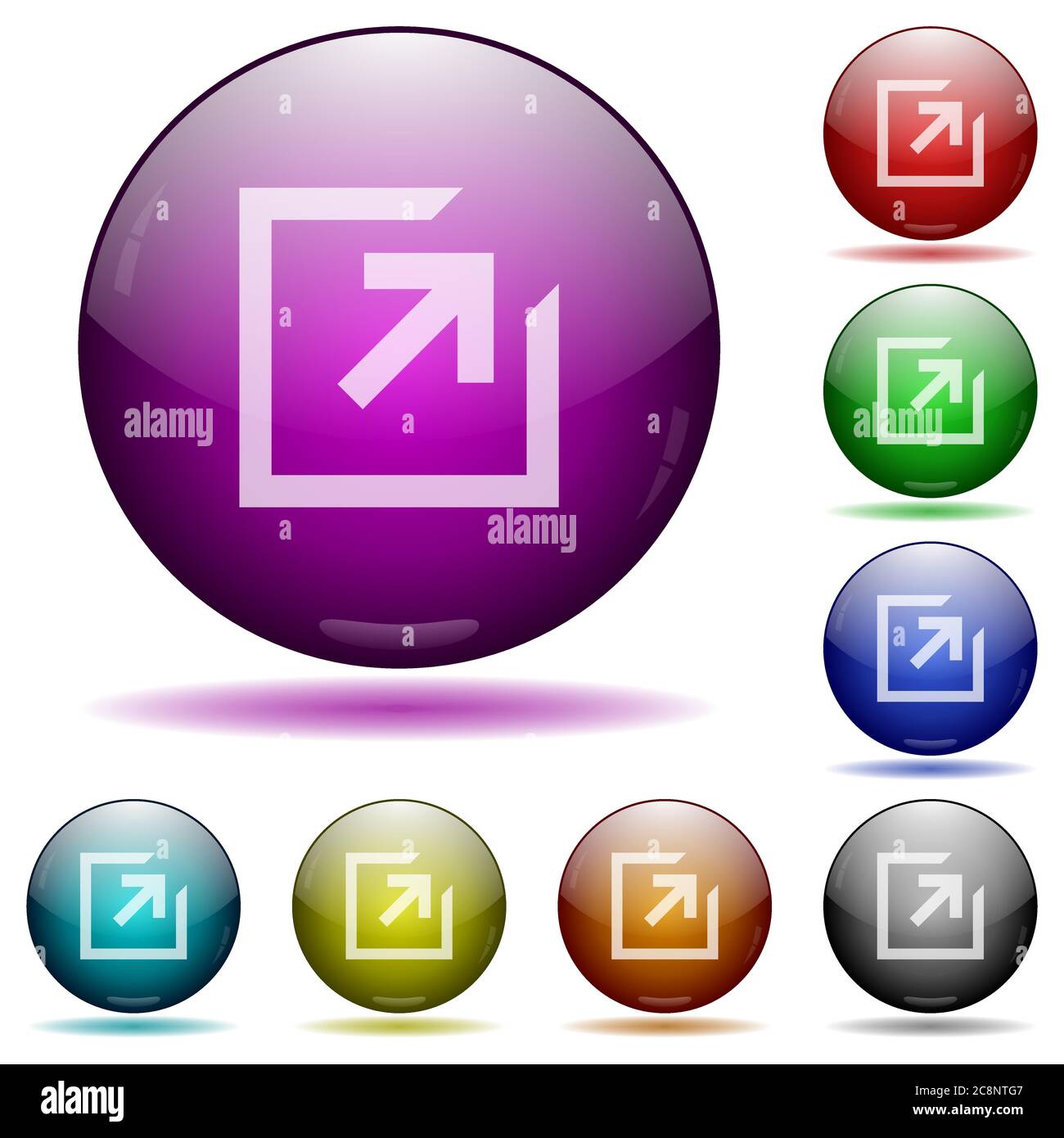 Set of color export glass sphere buttons with shadows Stock Vector ...