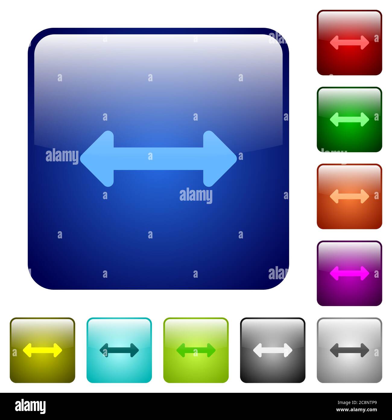 Set of color resize horizontal glass web buttons Stock Vector Image ...