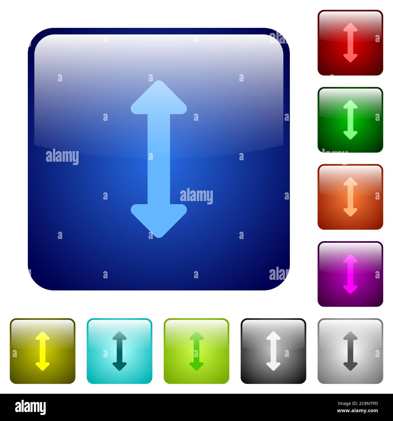 Set of color resize vertical glass web buttons Stock Vector Image & Art ...