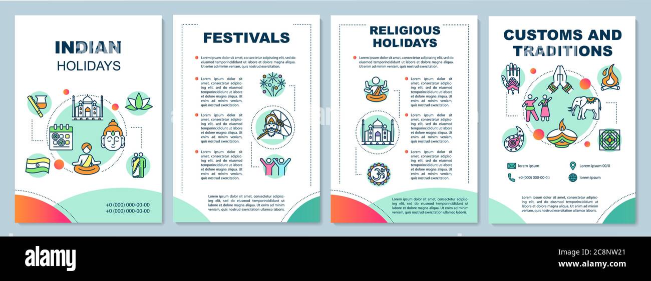 Culture of India brochure template. Traditional indian holidays flyer ...