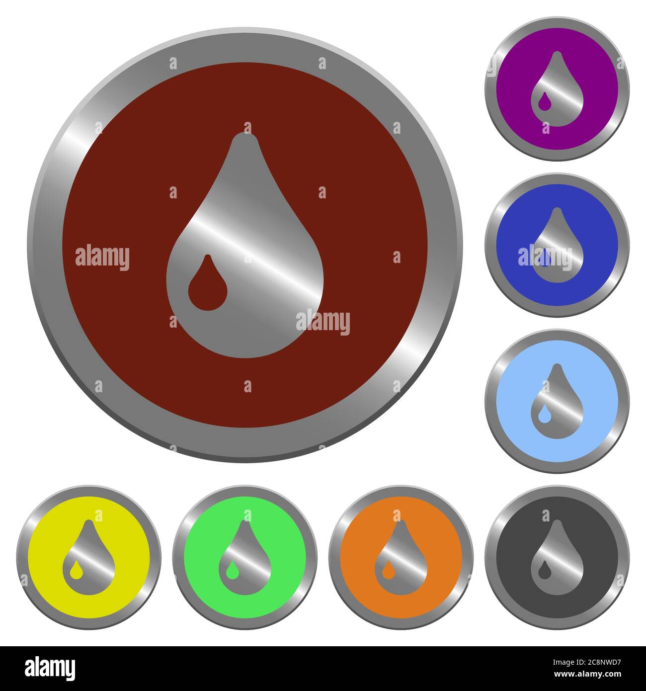 Set of color glossy coin-like drop buttons Stock Vector Image & Art - Alamy