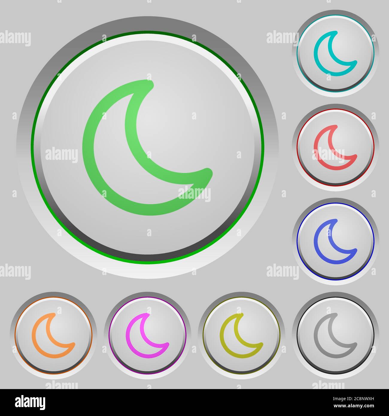 Set of color sleep sunk push buttons Stock Vector Image & Art - Alamy