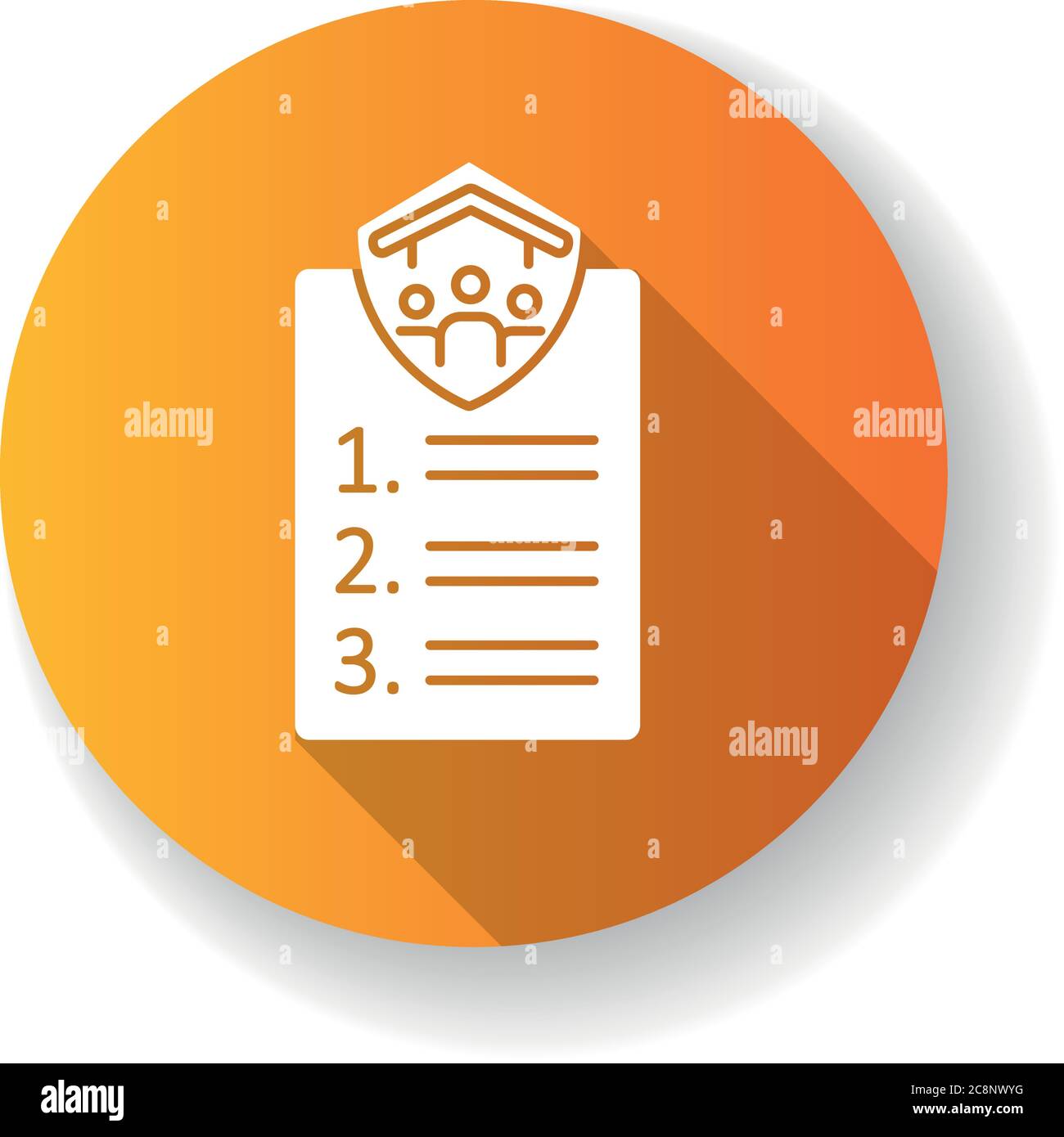 Roommates rules flat design long shadow glyph icon. Flatmates agreement ...