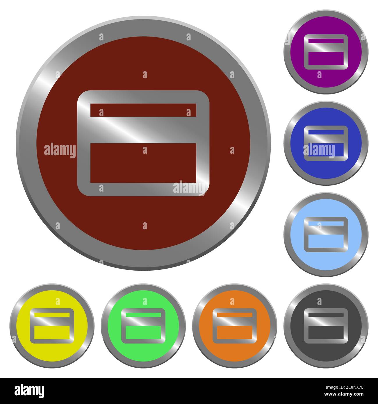 Set of color glossy coin-like credit card buttons Stock Vector Image ...