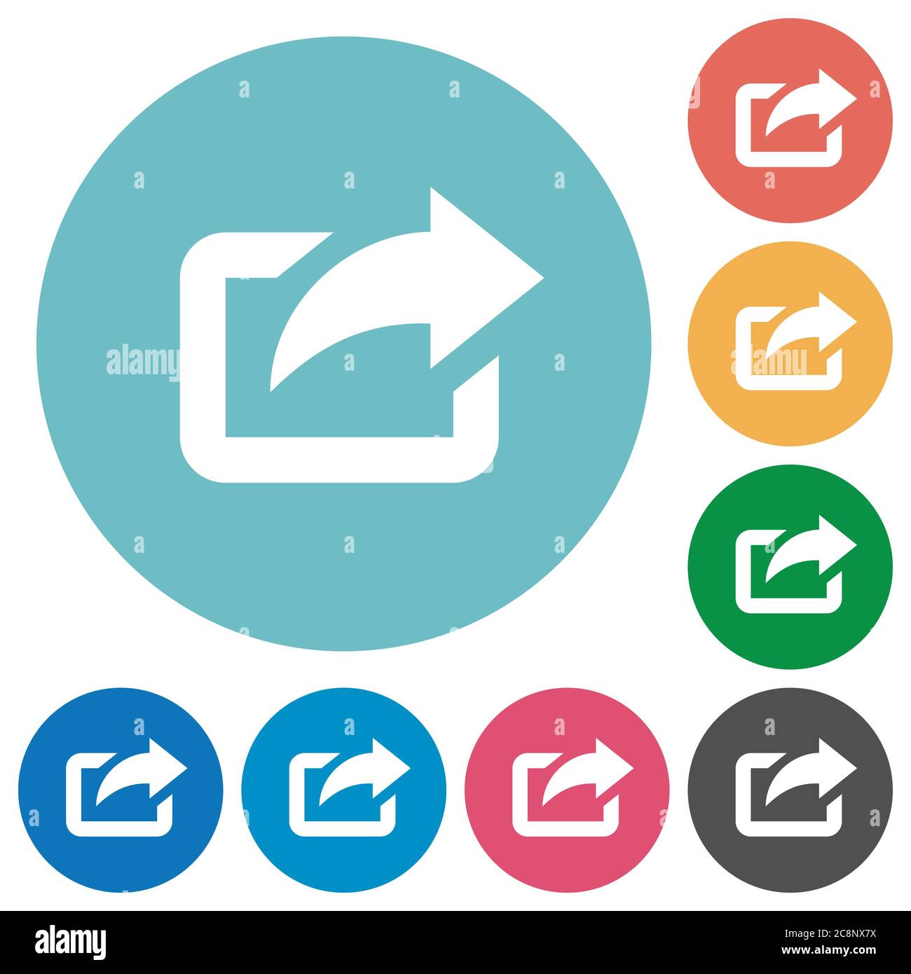 Flat export icon set on round color background Stock Vector Image & Art ...