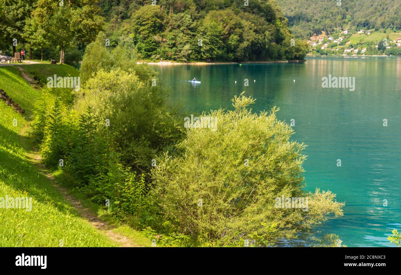 Ledro Lake in Ledro Valley, Trentino Alto Adige,northern Italy, Europe ...