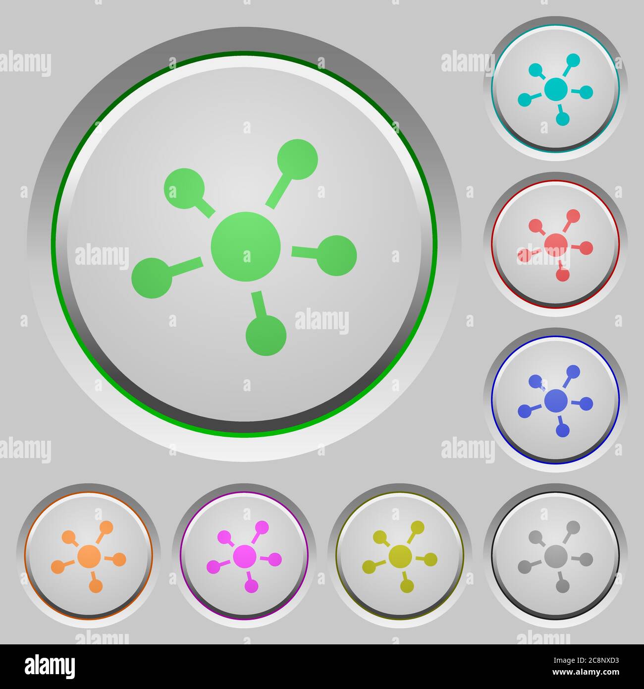 Set of color connections sunk push buttons Stock Vector Image & Art - Alamy