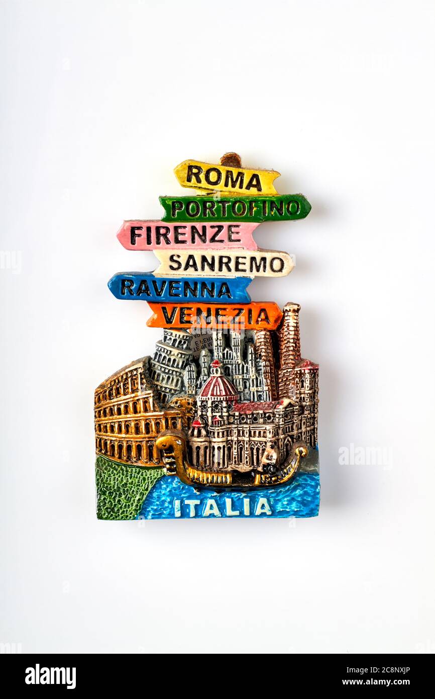 Italy cities road pointing signs Stock Photo - Alamy