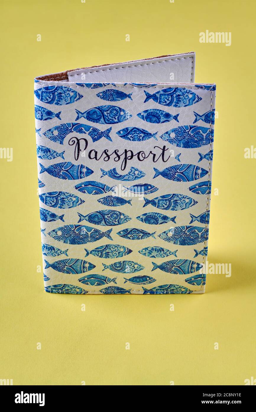 Fish pattern passport cover Stock Photo - Alamy