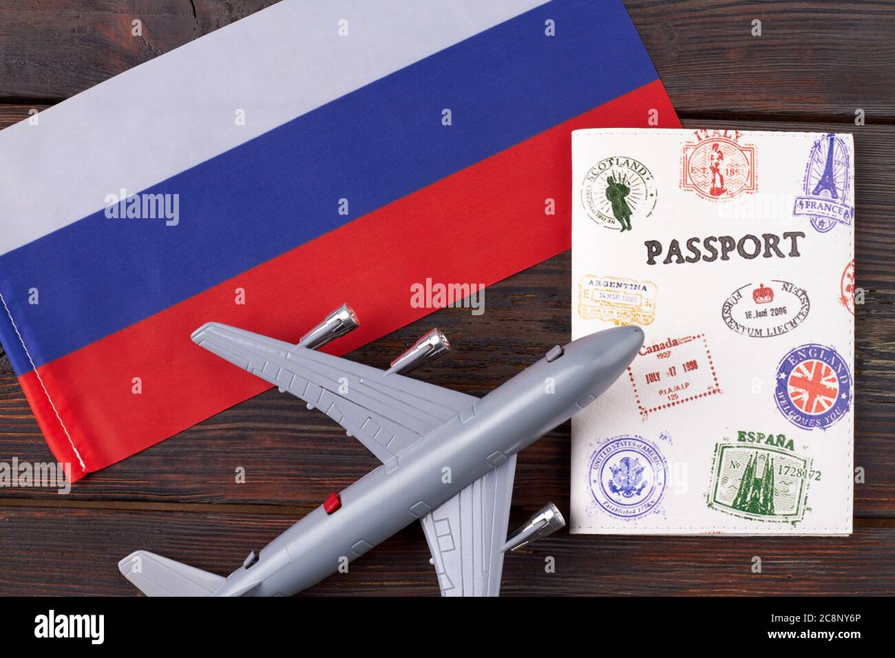 Flight to Russia and tourism concept Stock Photo - Alamy