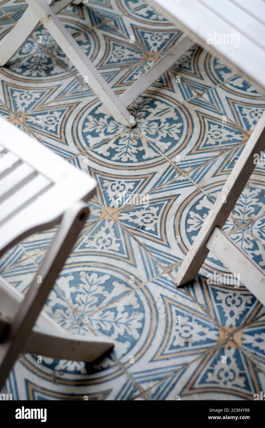 traditional design old rustic floor tiles detail in seville andalucia ...