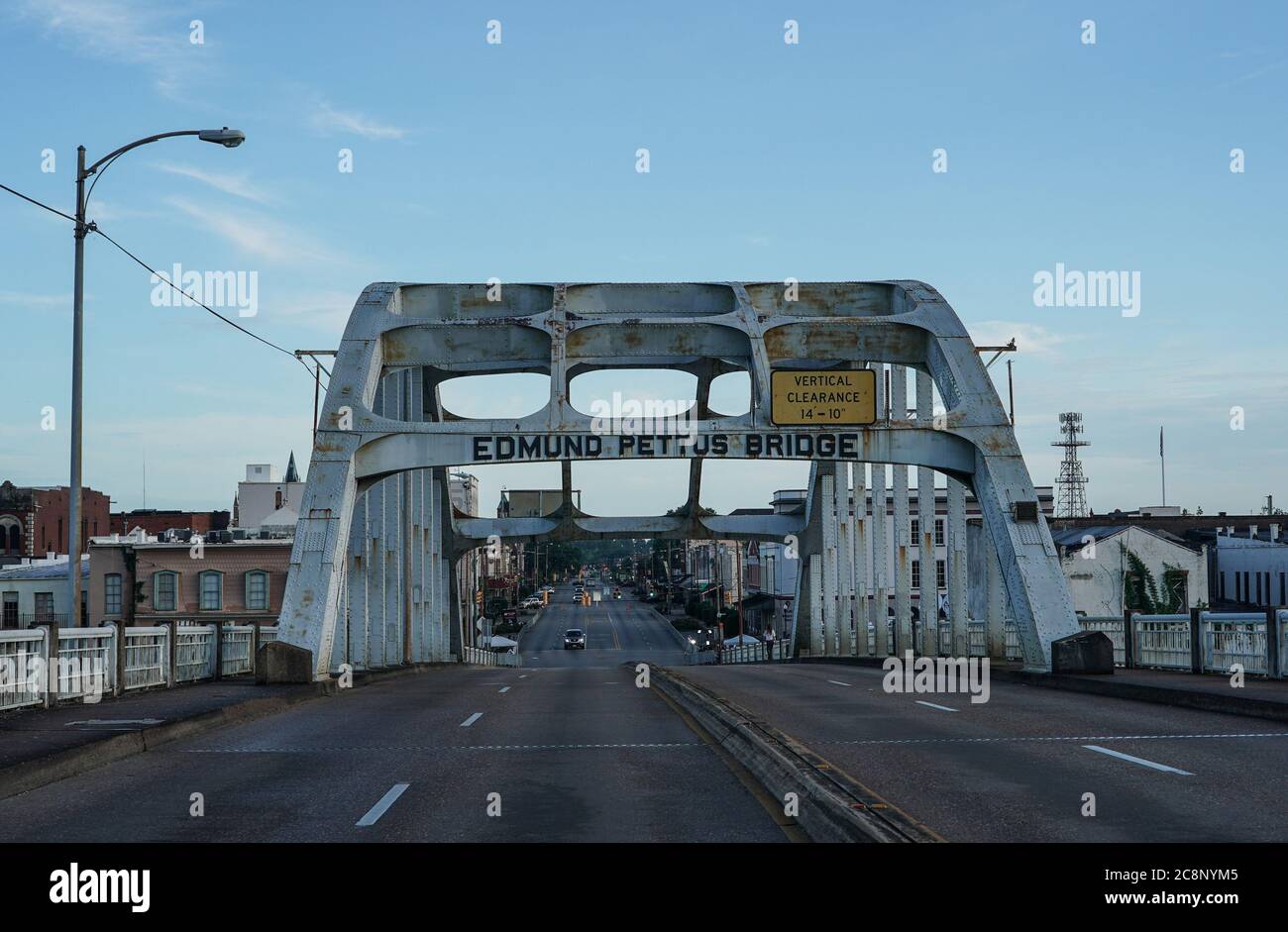 The Edmund Pettus Bridge is shown in Selma, Alabama on Sunday, July 26 ...