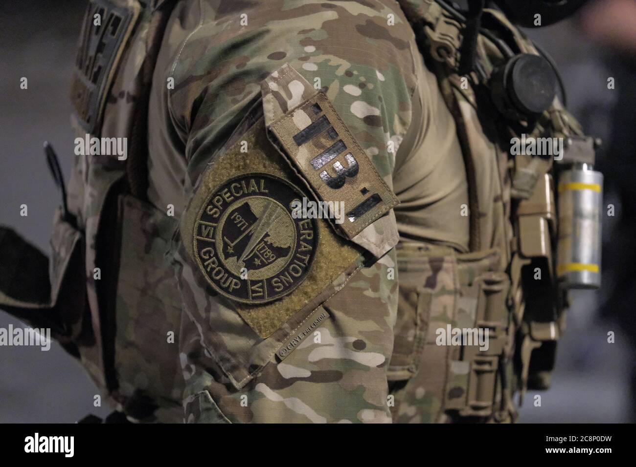 Portland, USA. 26th July, 2020. A Special Operations Group patch is ...