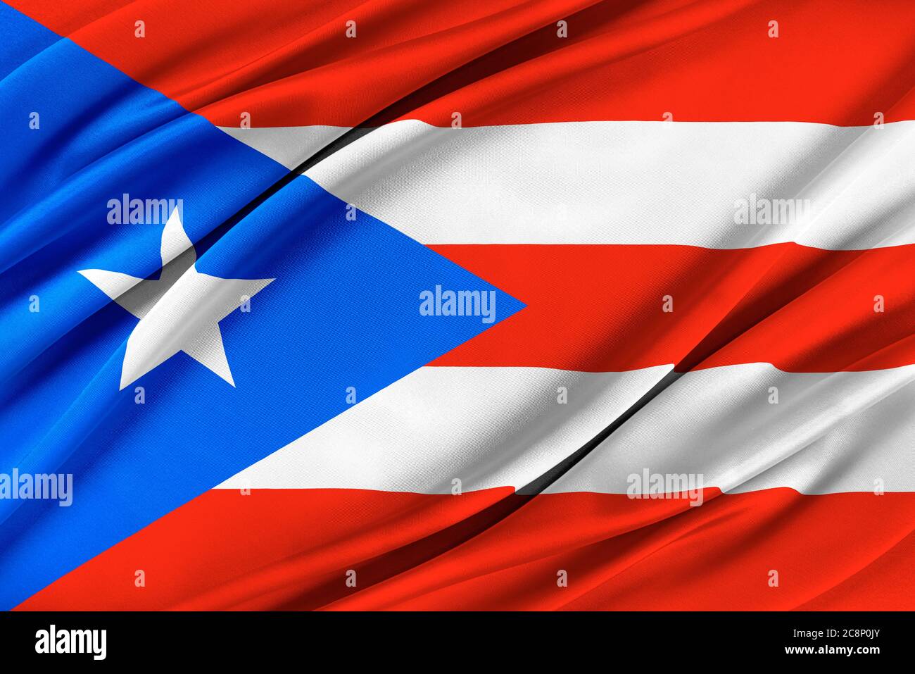 Colorful Puerto Rico flag waving in the wind Stock Photo - Alamy