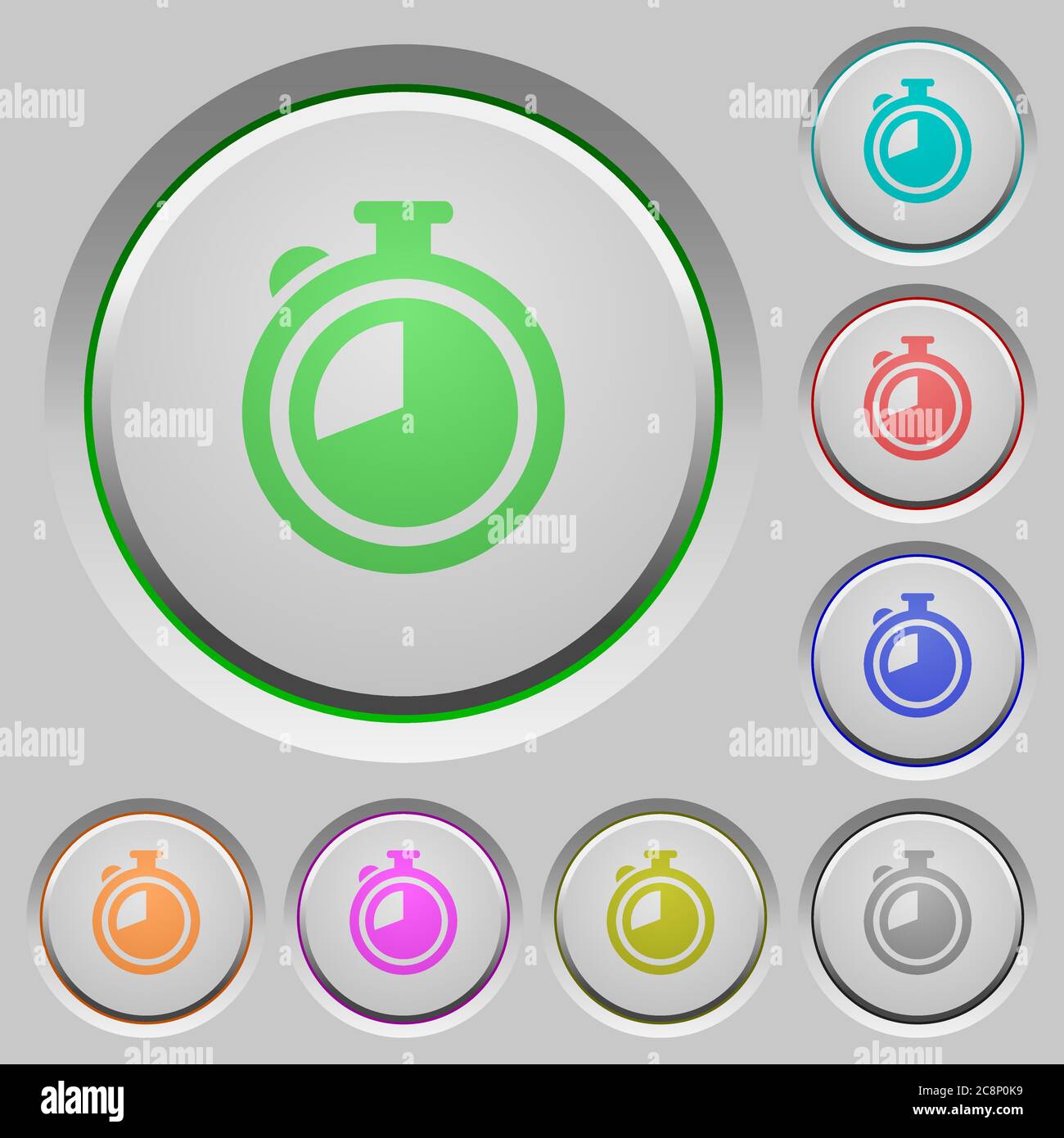 Set Of Color Timer Sunk Push Buttons Stock Vector Image And Art Alamy 9131