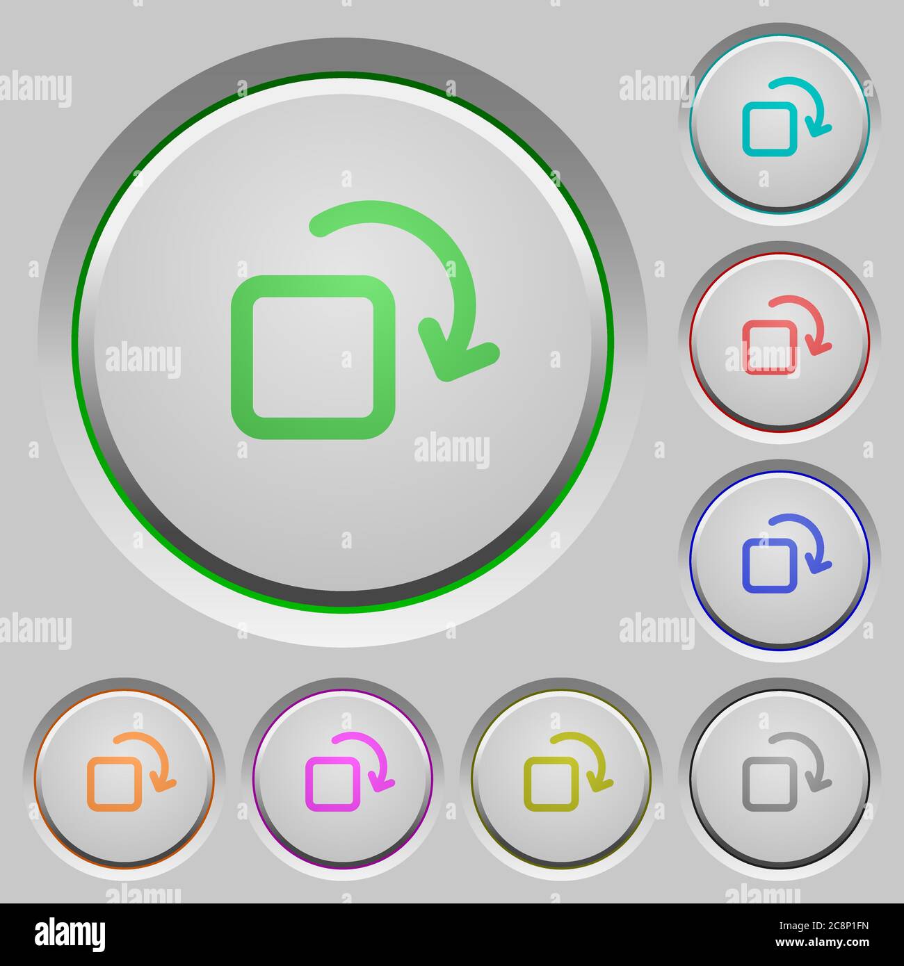 Set of color rotate element sunk push buttons Stock Vector Image & Art ...