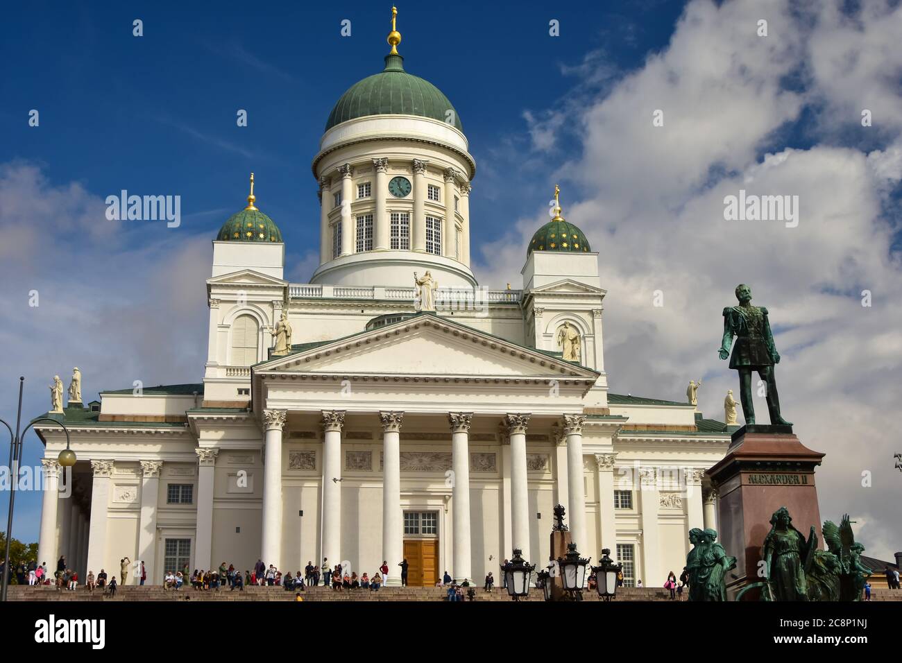 Helsinki Cathedral at the Senate Square in the centre of Helsinki, the ...