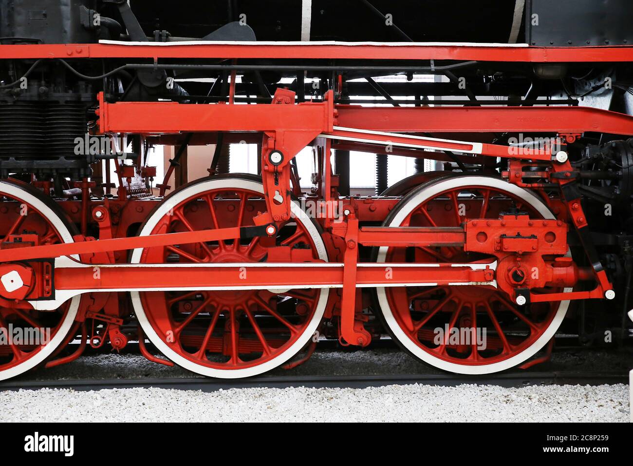 Wheels set for the drive of a steam locomotive. Spoke wheel, driving ...
