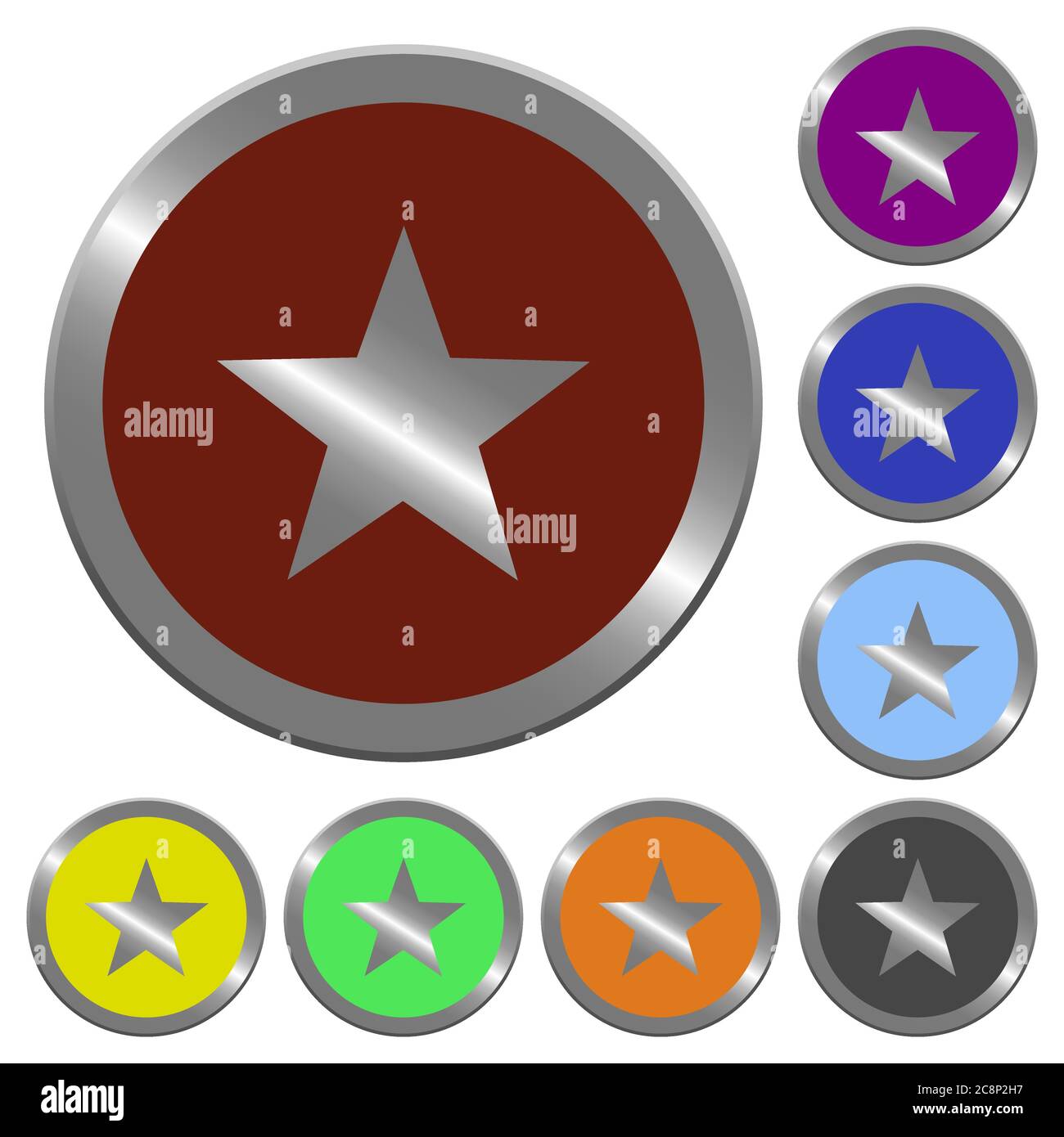 Set of color glossy coin-like favorite buttons Stock Vector Image & Art ...