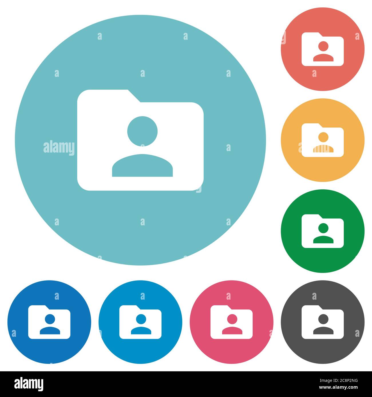 Flat folder owner icon set on round color background Stock Vector Image ...