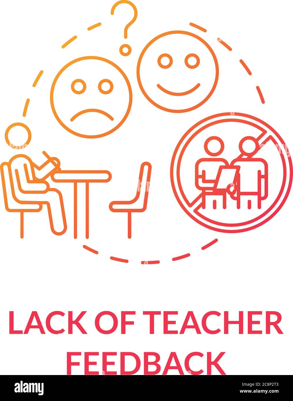 Lack of teacher feedback concept icon. Online learning process. Learner ...