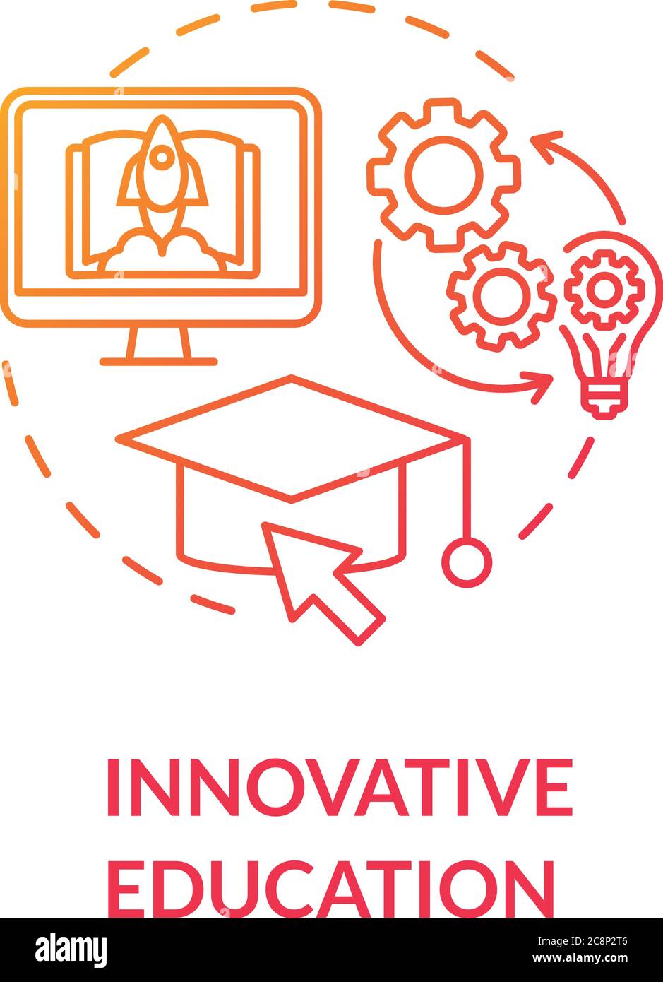 Innovative education concept icon. Online learning. Virtual classrooms ...