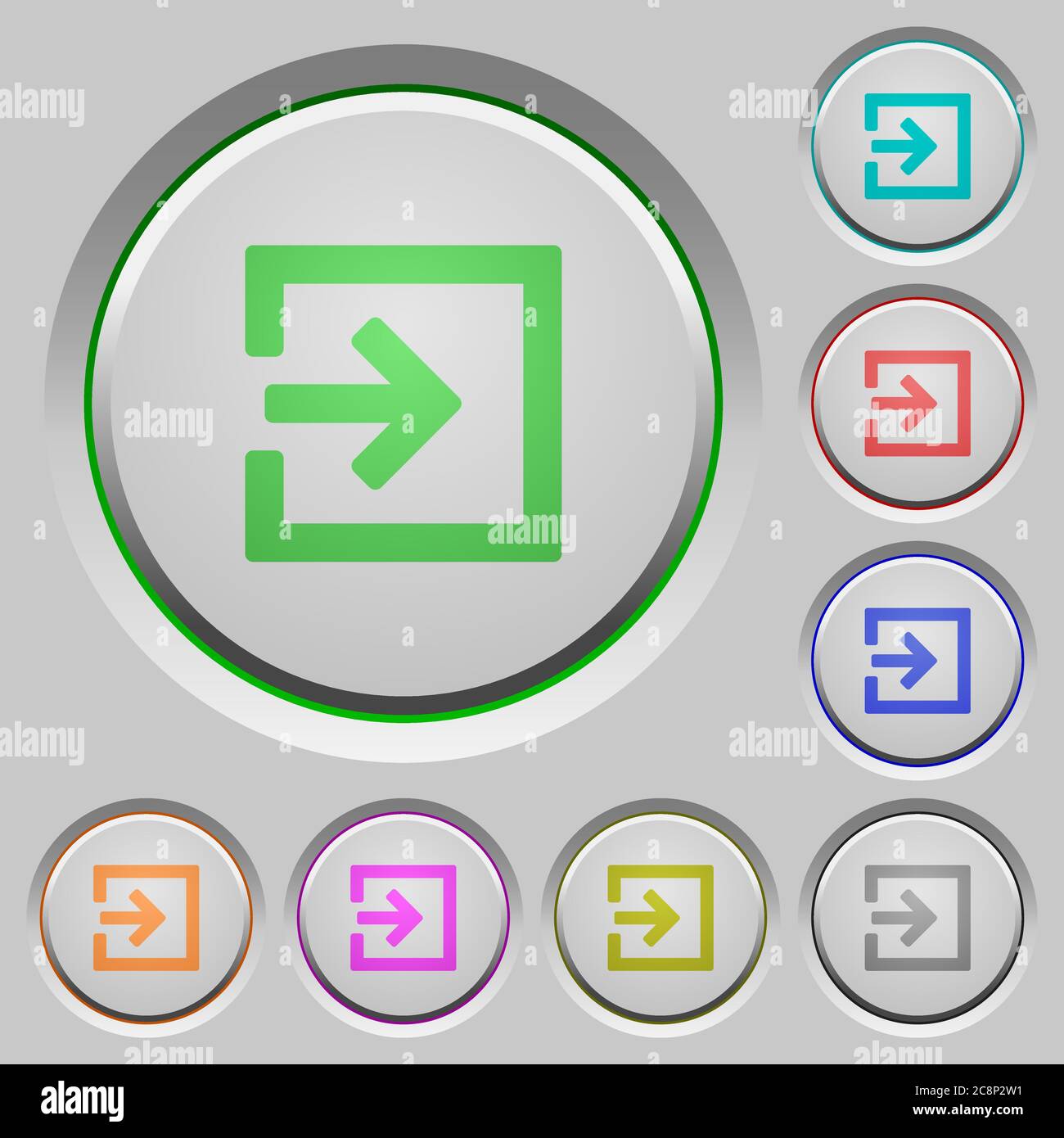 Set of color import sunk push buttons Stock Vector Image & Art - Alamy