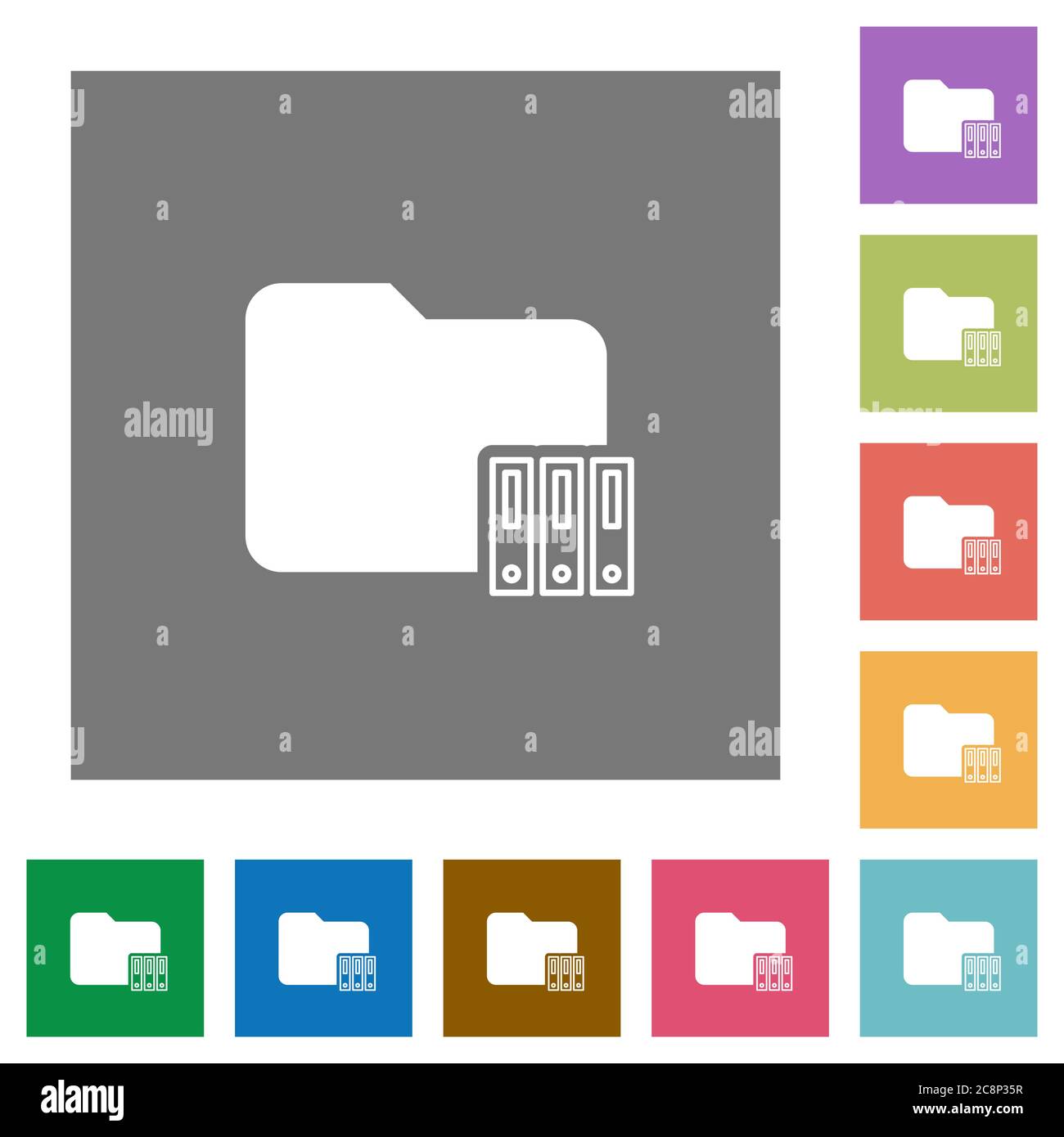 White binders flat icon Stock Vector Images - Alamy