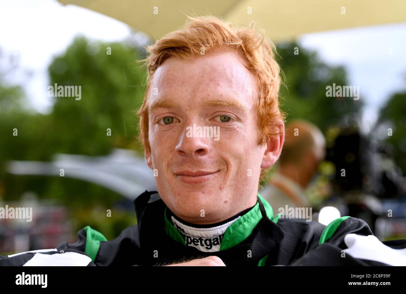 Jockey Thomas Greatrex after winning the Princess Margaret Betfred ...