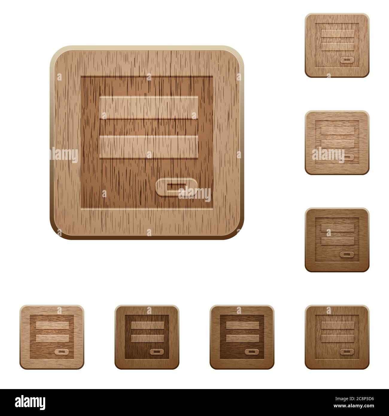 Set of carved wooden login panel buttons in 8 variations Stock Vector ...