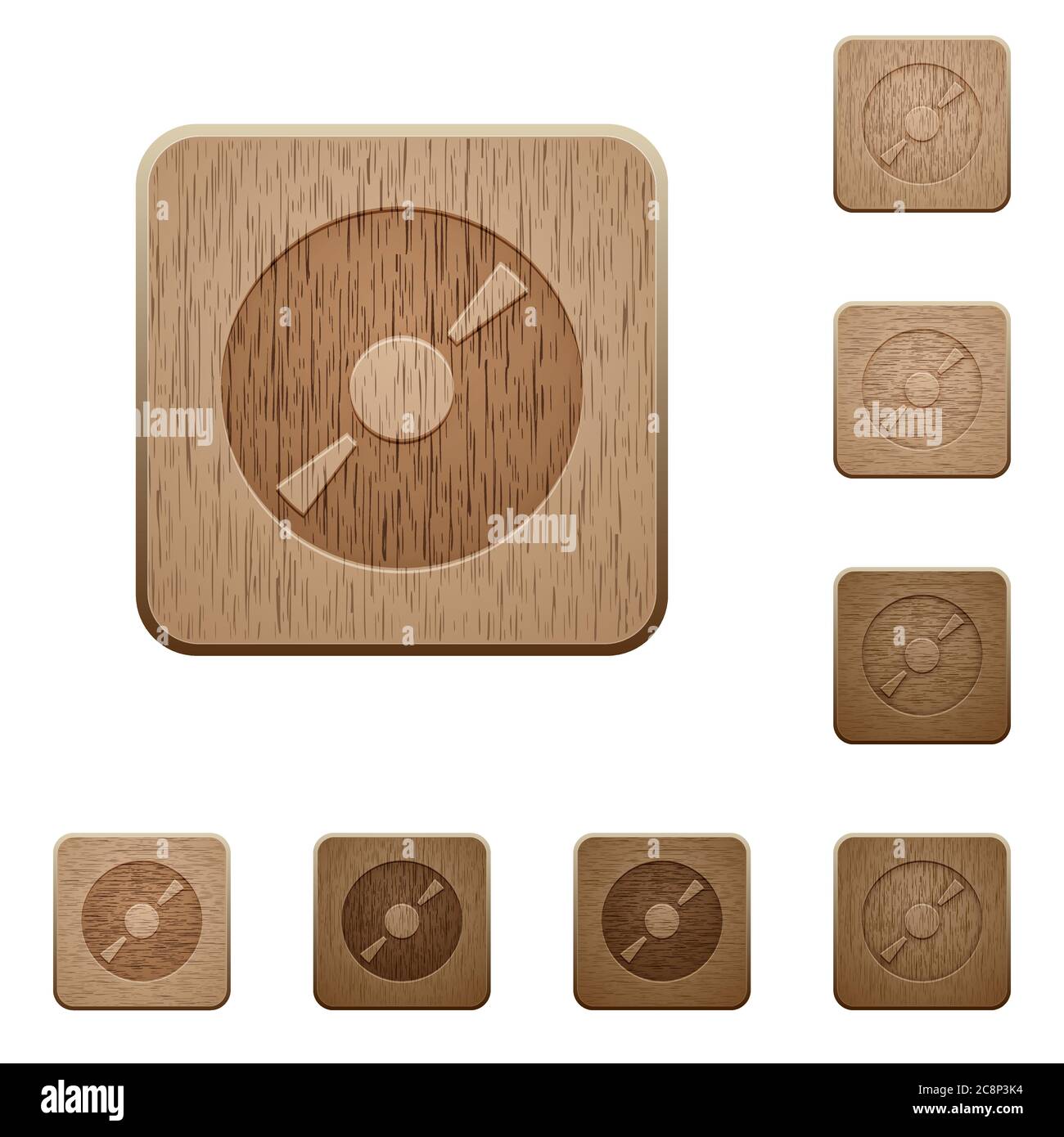 Set of carved wooden DVD buttons in 8 variations Stock Vector Image ...